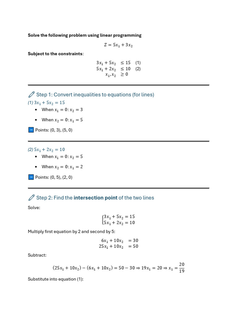 Linear Programming 1 (A) | PDF