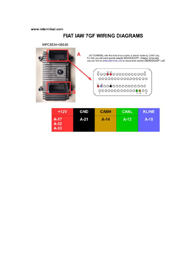 Pinout Fiat Obd 2 Iaw 7gf | PDF