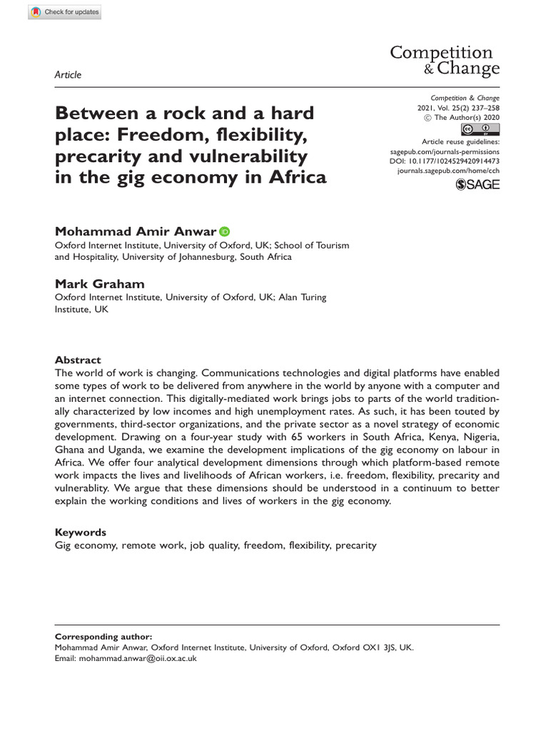 Anwar Graham 2020 Between a Rock and a Hard Place Freedom Flexibility Precarity and ...