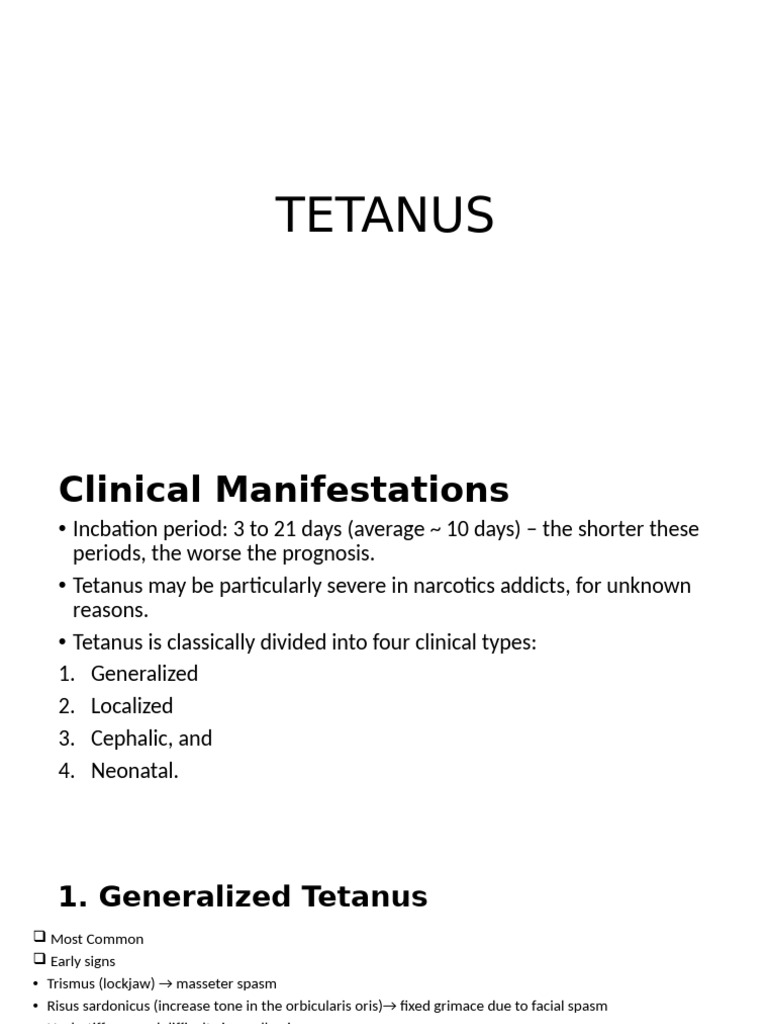 Tetanus | PDF | Clinical Medicine | Human Diseases And Disorders