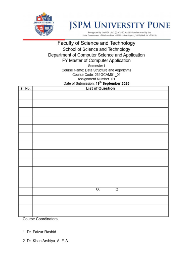 Assignment Unit-1-Final-DSA | PDF | Algorithms | Data