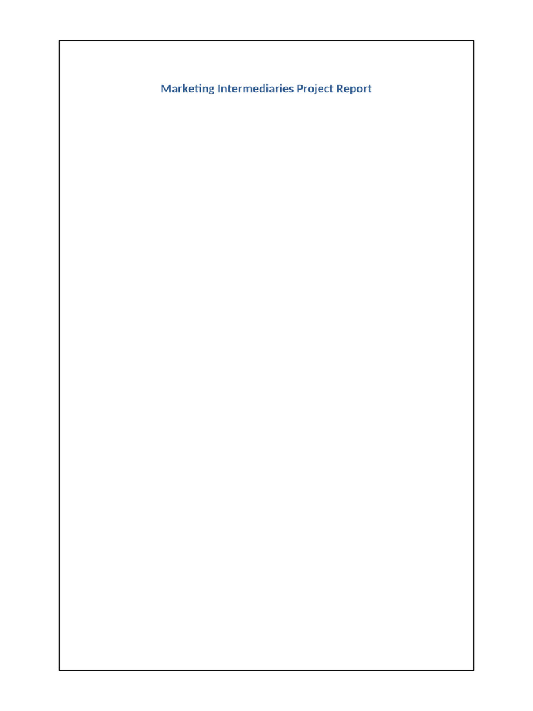 Marketing Intermediaries Explained | PDF | Intermediary | Financial Markets