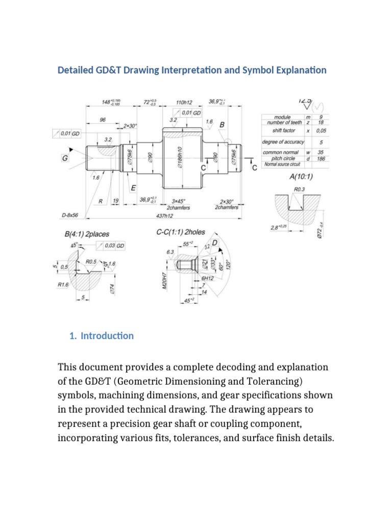 GD&T Chamfer Symbol Explained | PDF | Engineering Tolerance | Gear