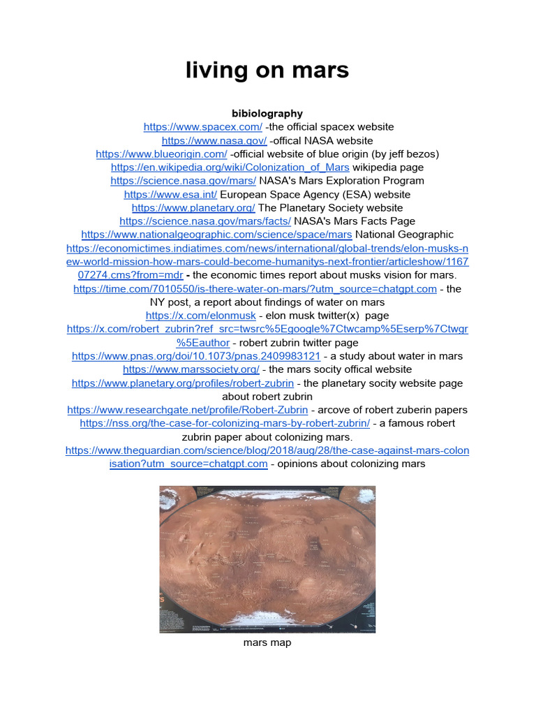 Exploring Human Life on Mars | PDF | Mars | Space Colonization