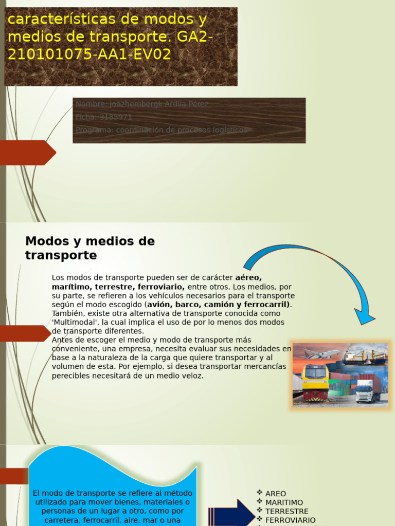 Modos y Medios de Transporte: Guía Completa | PDF | Transporte ...