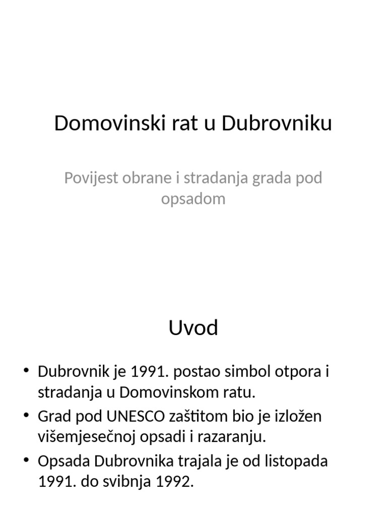 Domovinski Rat U Dubrovniku | PDF