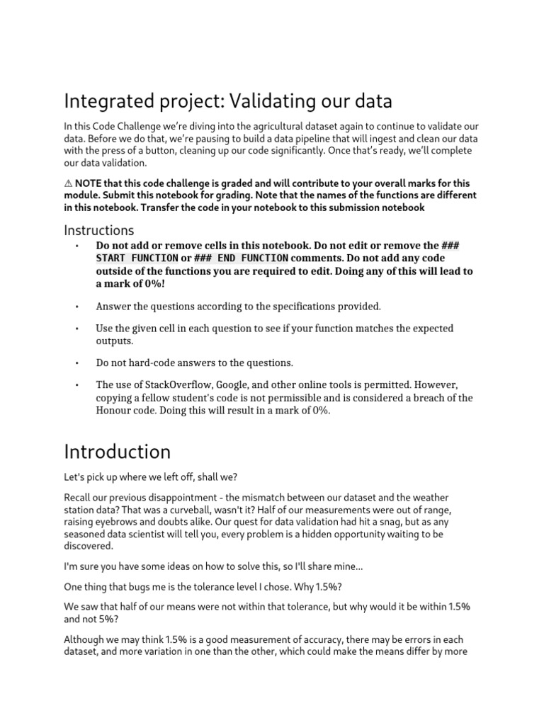 Vertopal.com Integrated Project P3 Validating Our Data Student | PDF | Databases | Computer ...