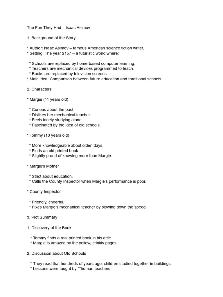 The Fun They Had - Isaac Asimov | PDF