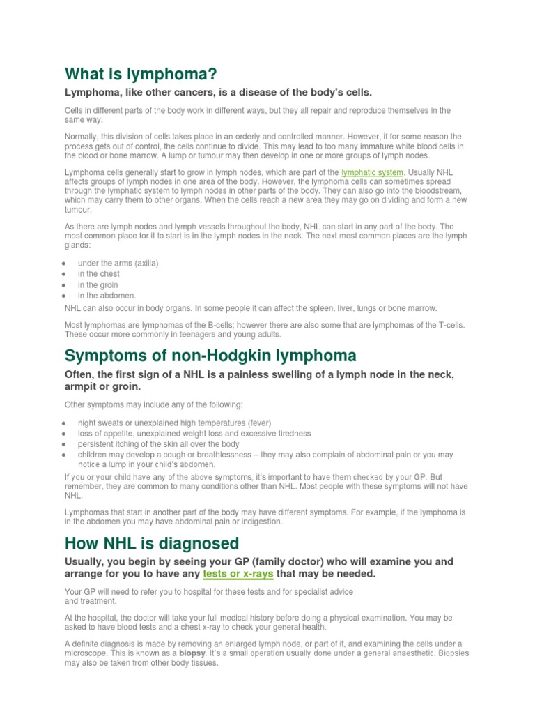 What Is Lymphoma | PDF | Lymphoma | Lymphatic System