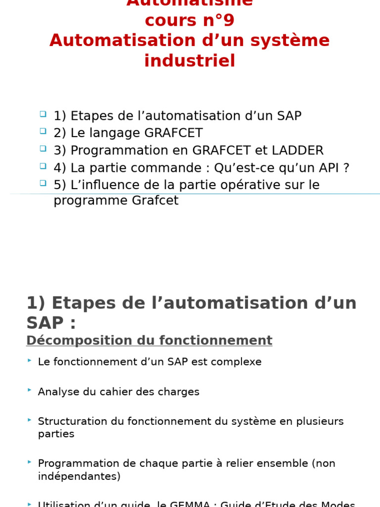 Cours Amphi Introduction API Et Grafcet (3) | PDF | Programme informatique | Programmation