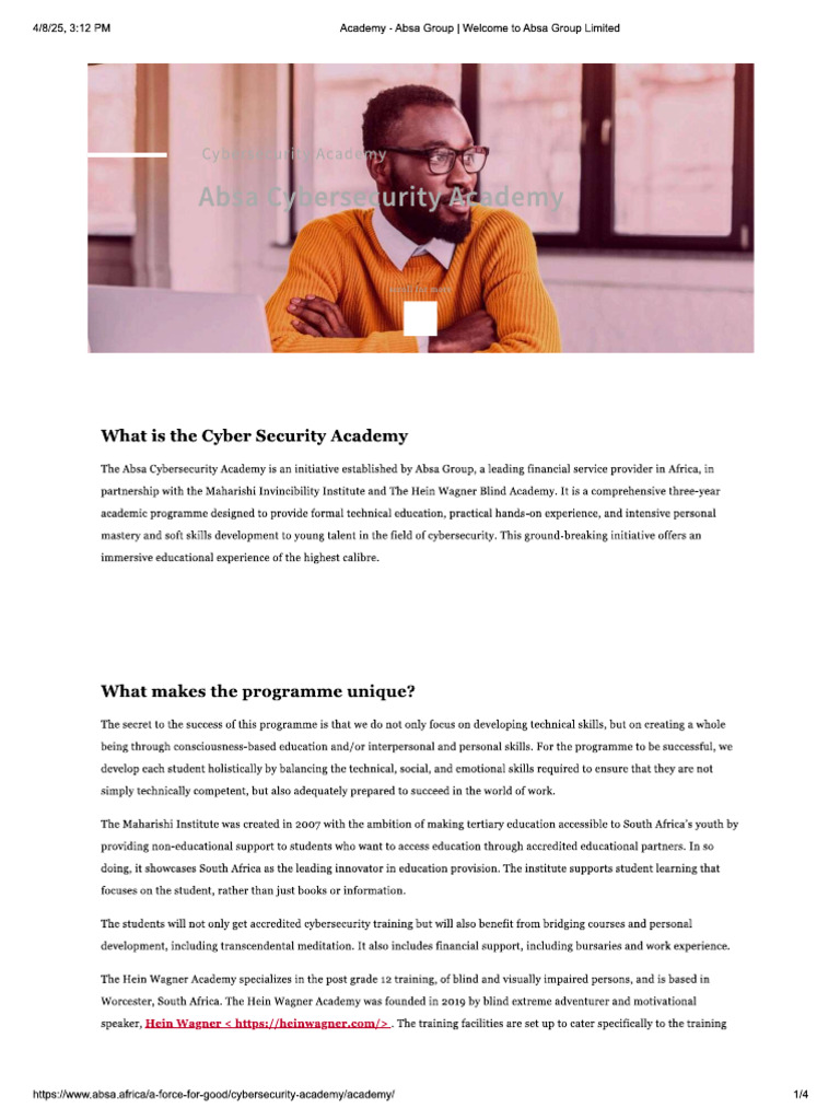 ABSA Cyber Security Academy | PDF