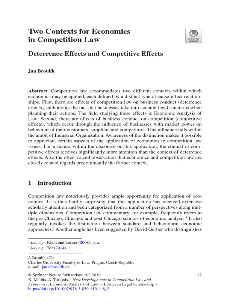Economics in Competition Law Contexts | PDF | Market Power | Market ...