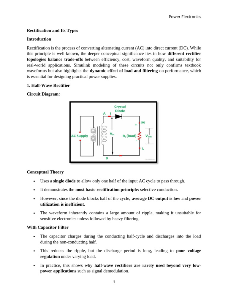 Rectification and Its Types | PDF | Rectifier | Power Electronics