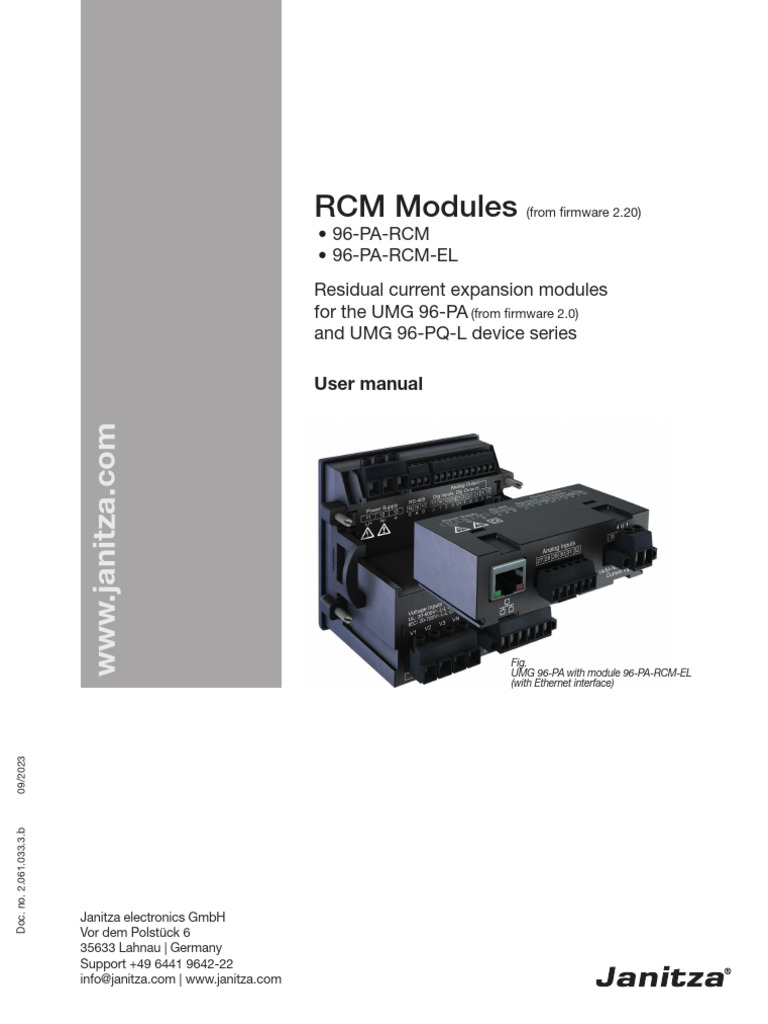 User Manual for 96-PA-RCM Modules | PDF | Electrical Connector ...