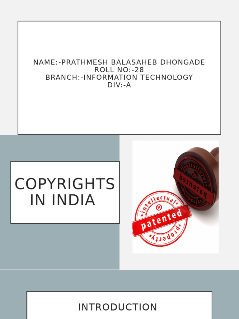 IPR Copyright Prathmesh | PDF | Copyright