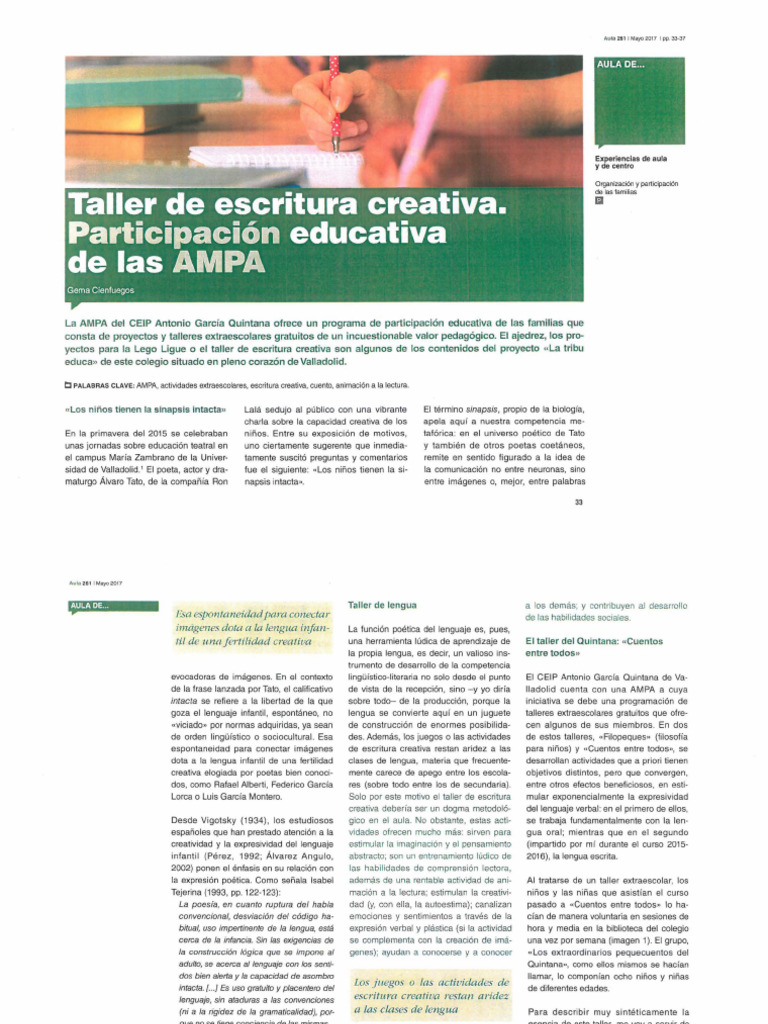 Talleres Creativos en CEIP Quintana | PDF | Cognición