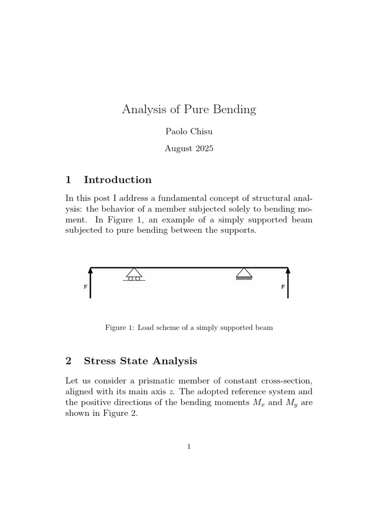 Analysis of Pure Bending | PDF | Bending | Beam (Structure)