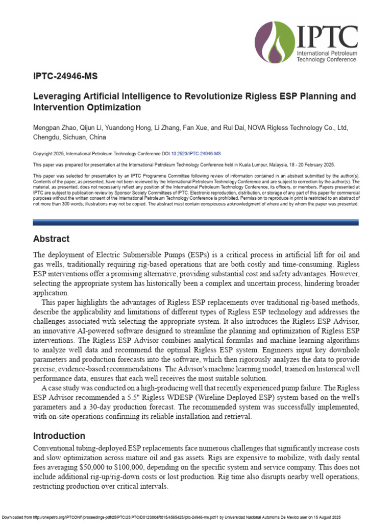AI-Optimized Rigless ESP Solutions | PDF | Machine Learning