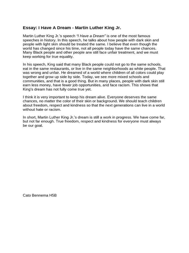 Essay - I Have A Dream - Martin Luther King JR | PDF