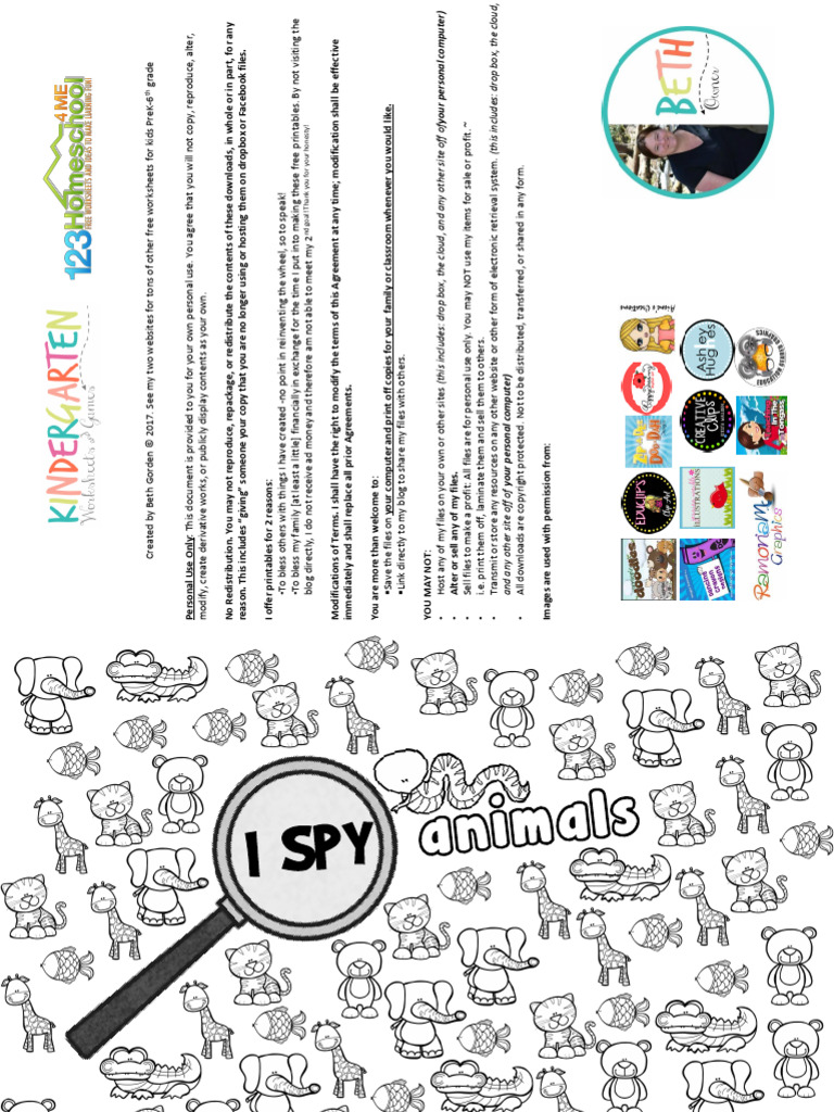 I SPY Animals Counting Worksheet | PDF | Computer File | Computing