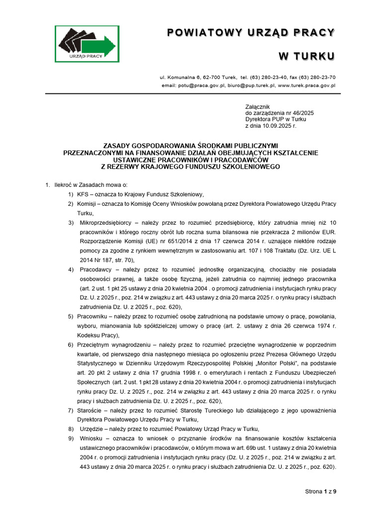 Zasady Rezerwa Kfs 2025 Na Strone | PDF