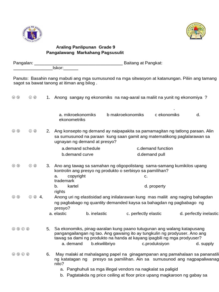 2nd Periodical Test | PDF