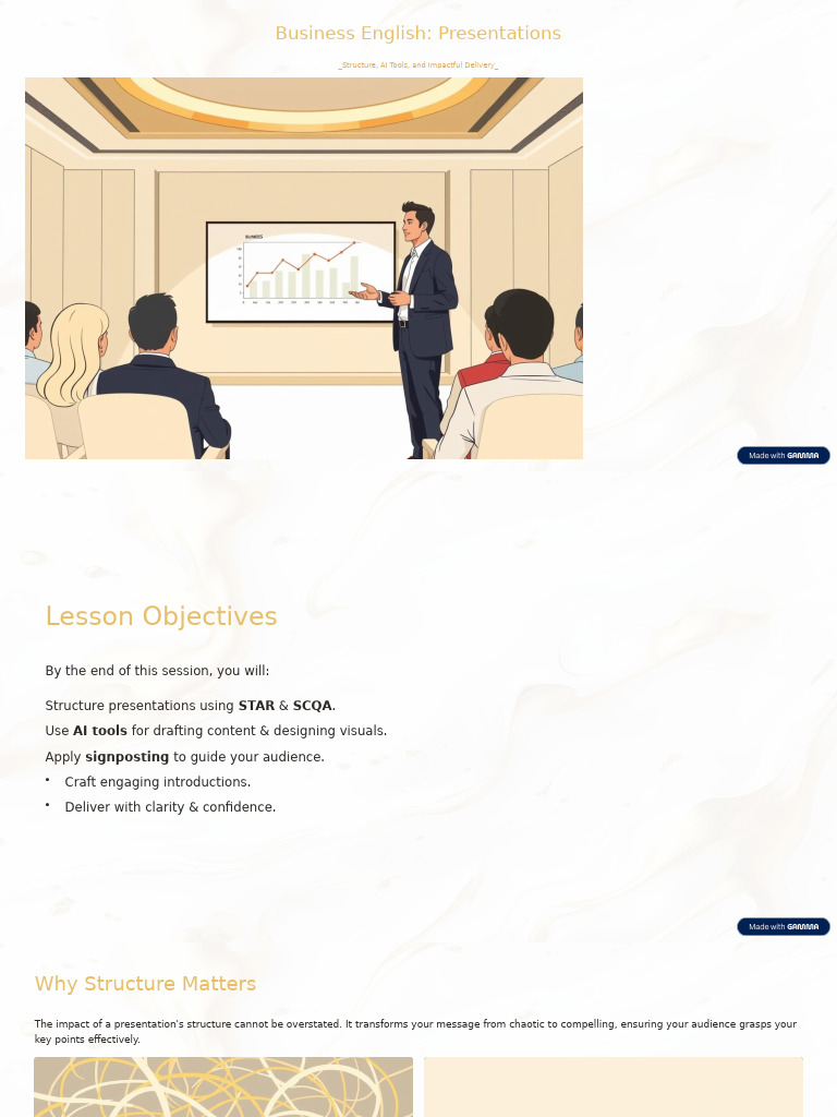 Business English Presentations | PDF | Human Communication | Learning