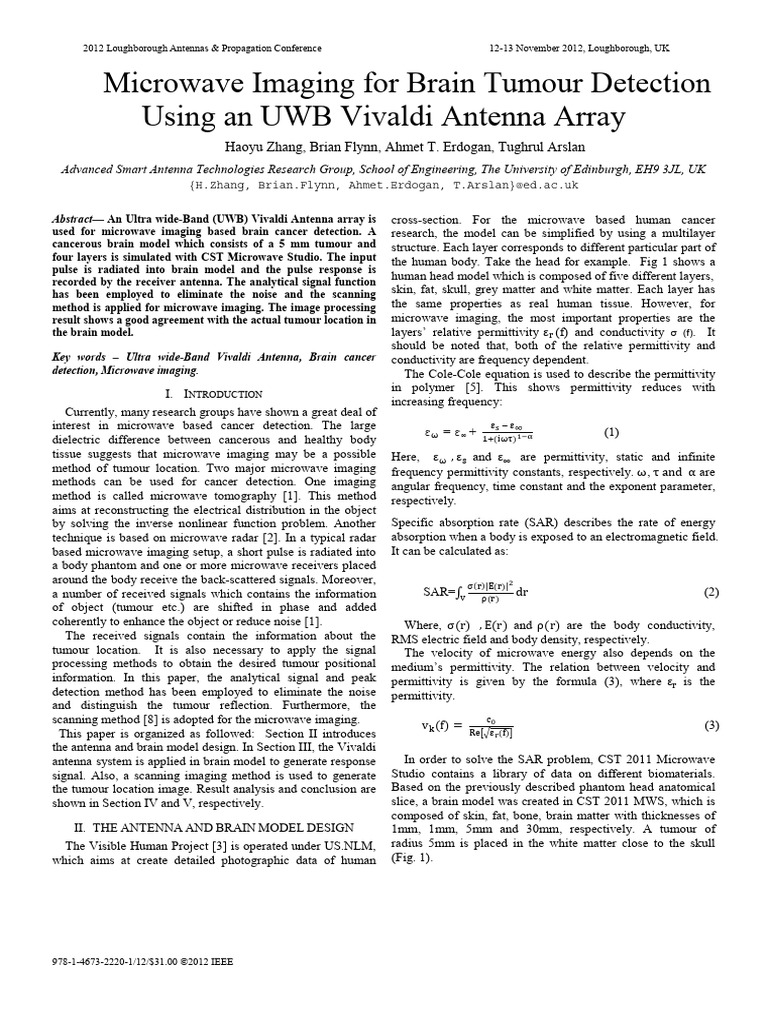 Microwave Imaging For Brain Tumour Detection Using An UWB Vivaldi ...