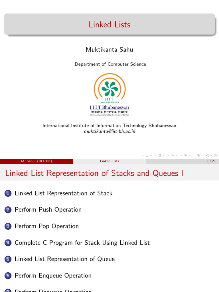 Linked List Implementation of Stack and Queues | PDF | Queue (Abstract Data Type) | Pointer ...