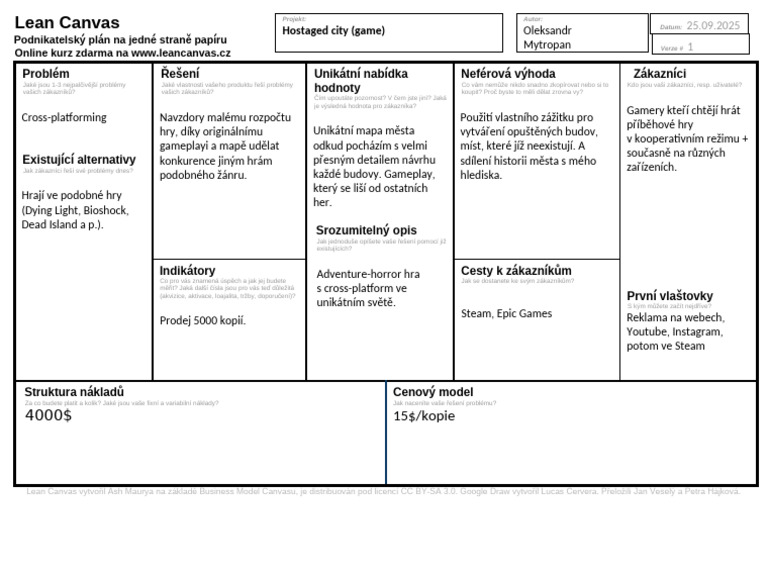 Lean Canvas Template | PDF