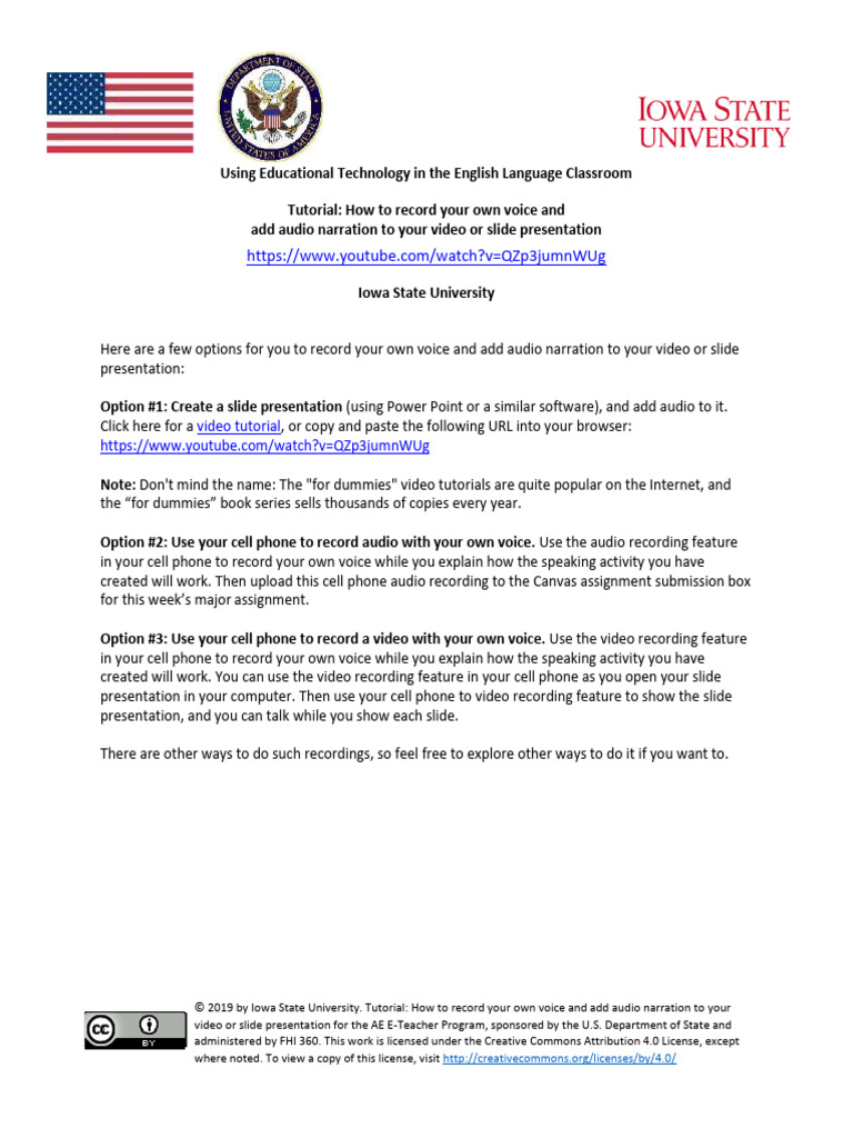 02 Week 7 Audio Narration - How To Add It To Your Video or Slide Presentation - v12 | PDF