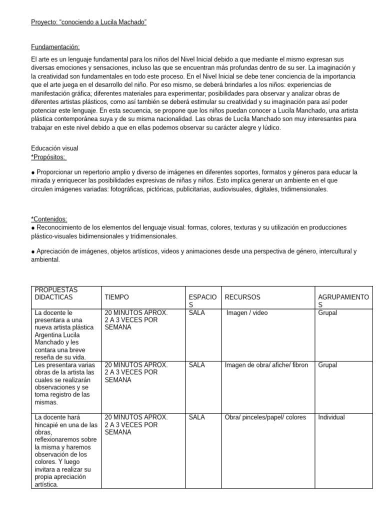 Conociendo a Lucila Manchado | PDF | Imagen | Educación de la primera ...