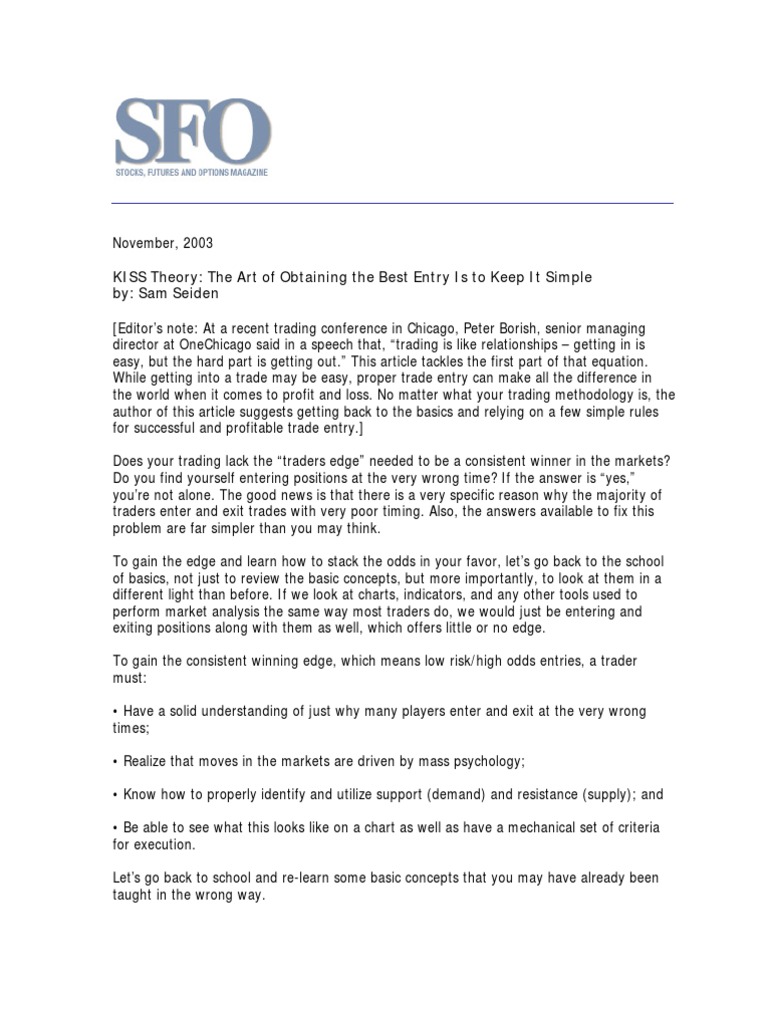 Sam Seiden SFO November 2003 | PDF | Day Trading | Demand