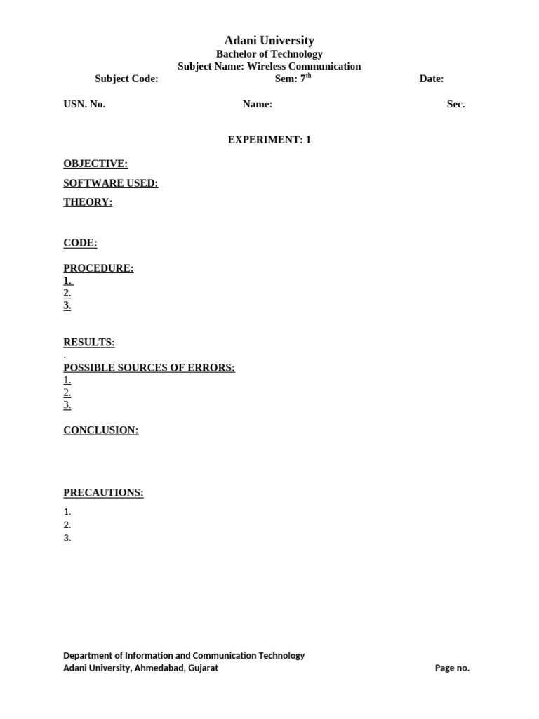 Lab Manual Format | PDF