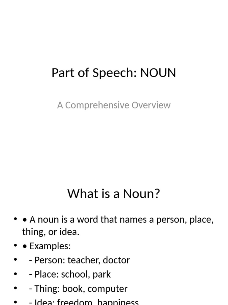 Part of Speech NOUN | PDF