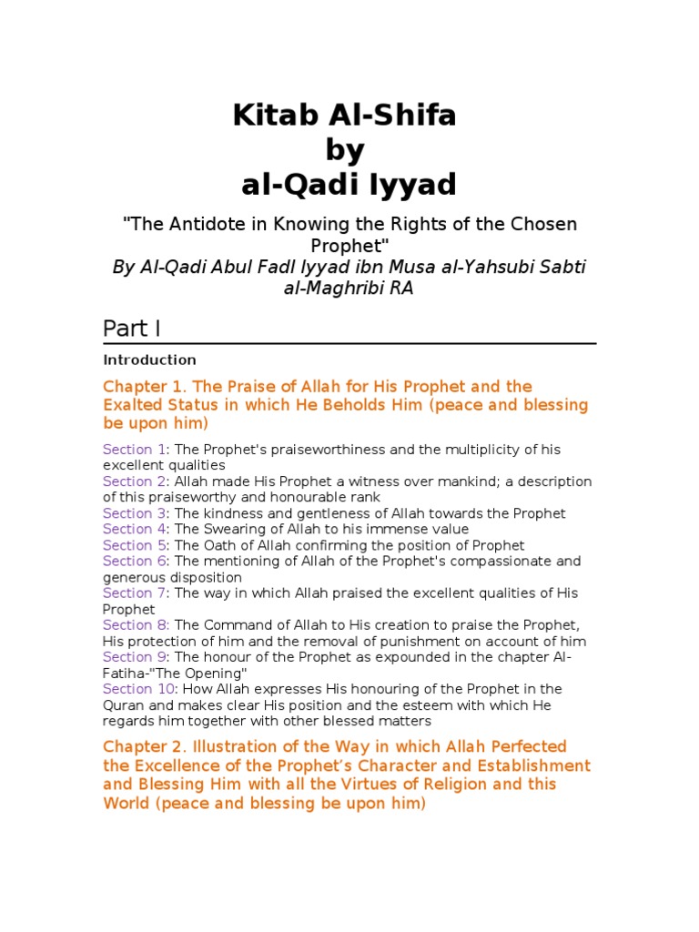 Al-Shifa - Qadi Iyad | PDF | Muhammad | Prophets And Messengers In Islam