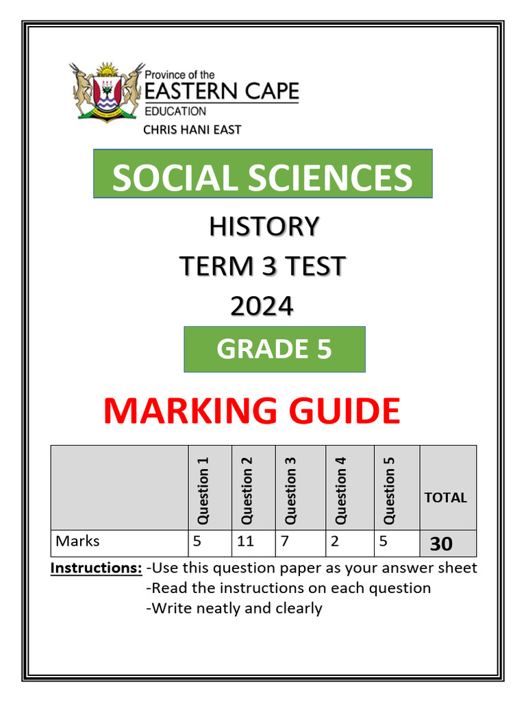 2024 History Grade 5 Term 3 Memo | PDF | Ancient Egypt | Tutankhamun