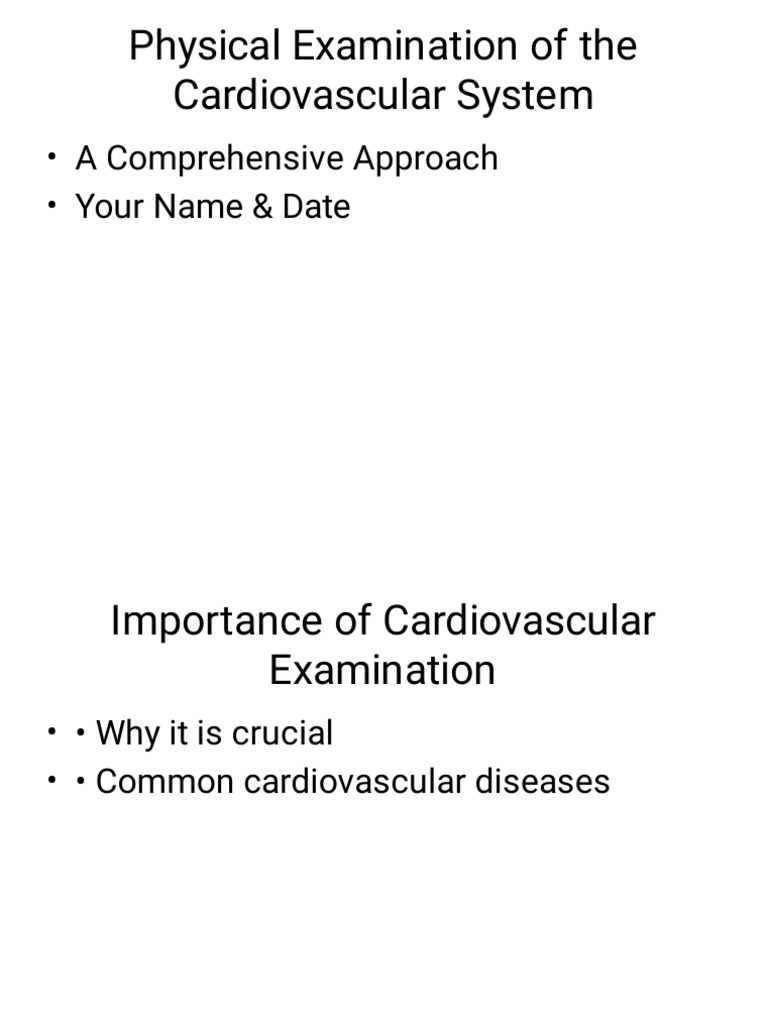 Cardiovascular Examination Guide | PDF | Blood Pressure | Pulse