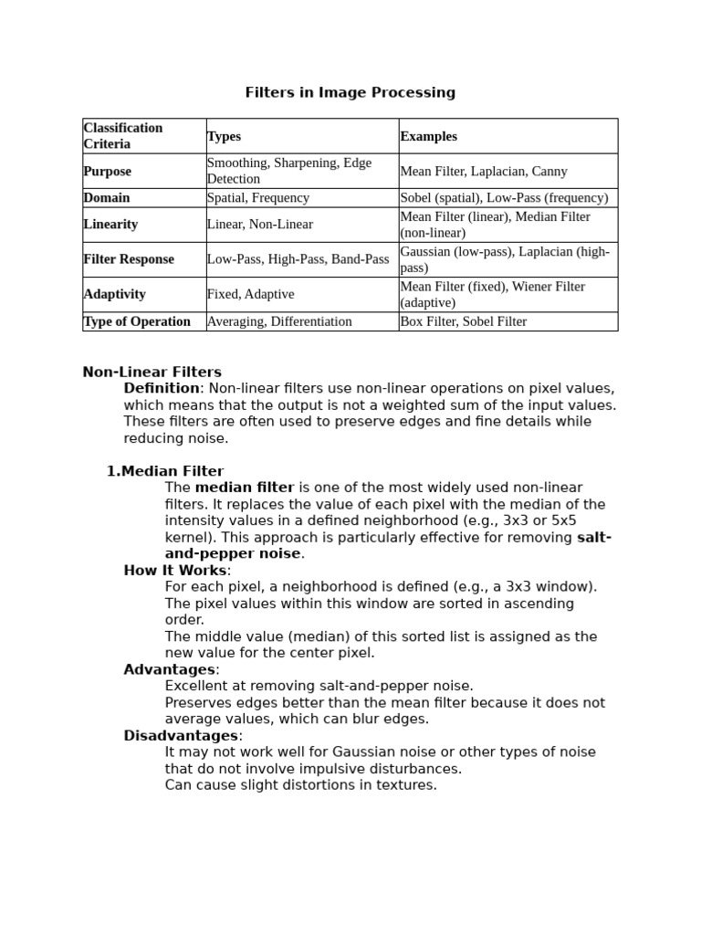 Types of Filters in Image Processing | PDF | Digital Signal Processing ...