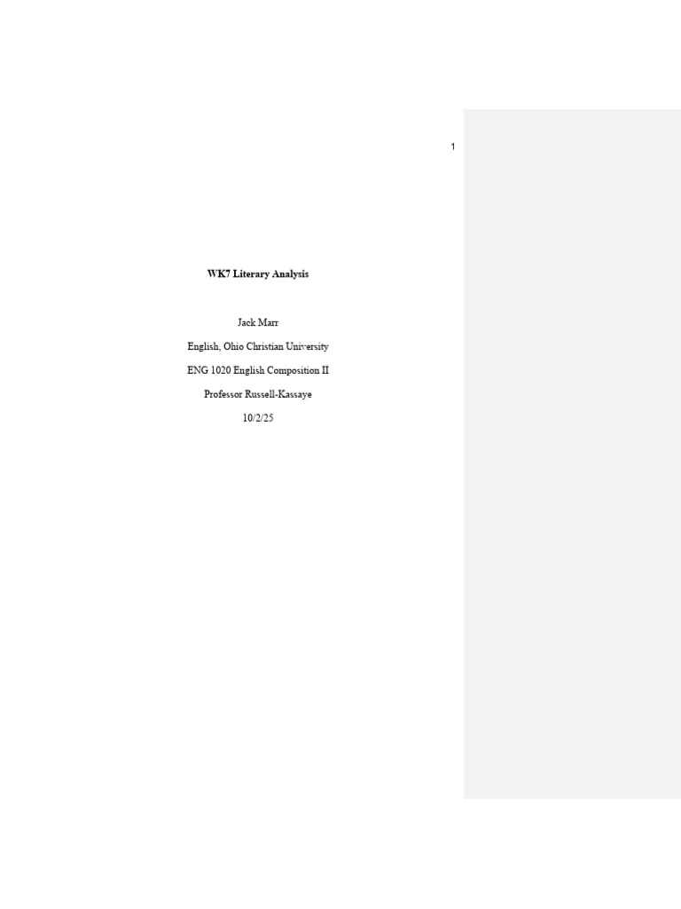 WK7 Literary Analysis | PDF | Jesus