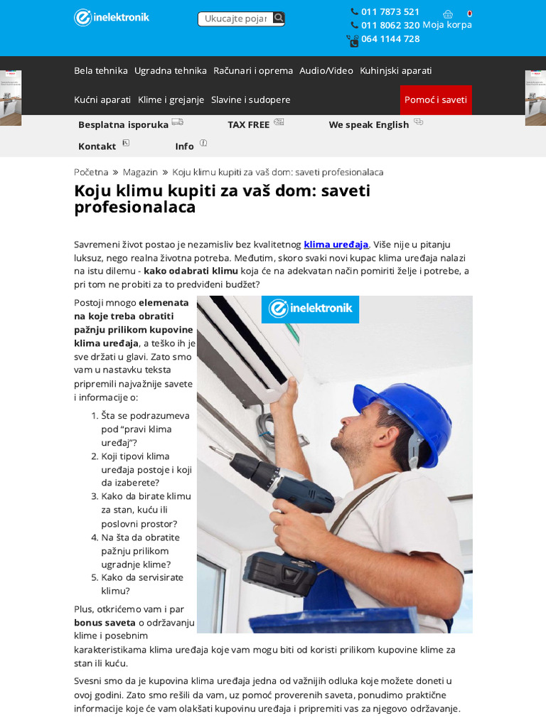 Koju Klimu Kupiti Za Vaš Dom Saveti Profesionalac - 1728858526671 | PDF
