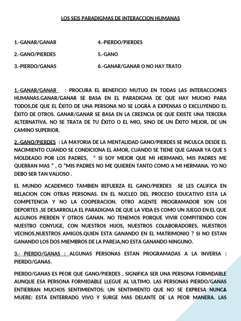 Los Seis Paradigmas de Interaccion Humanas - 1 | PDF