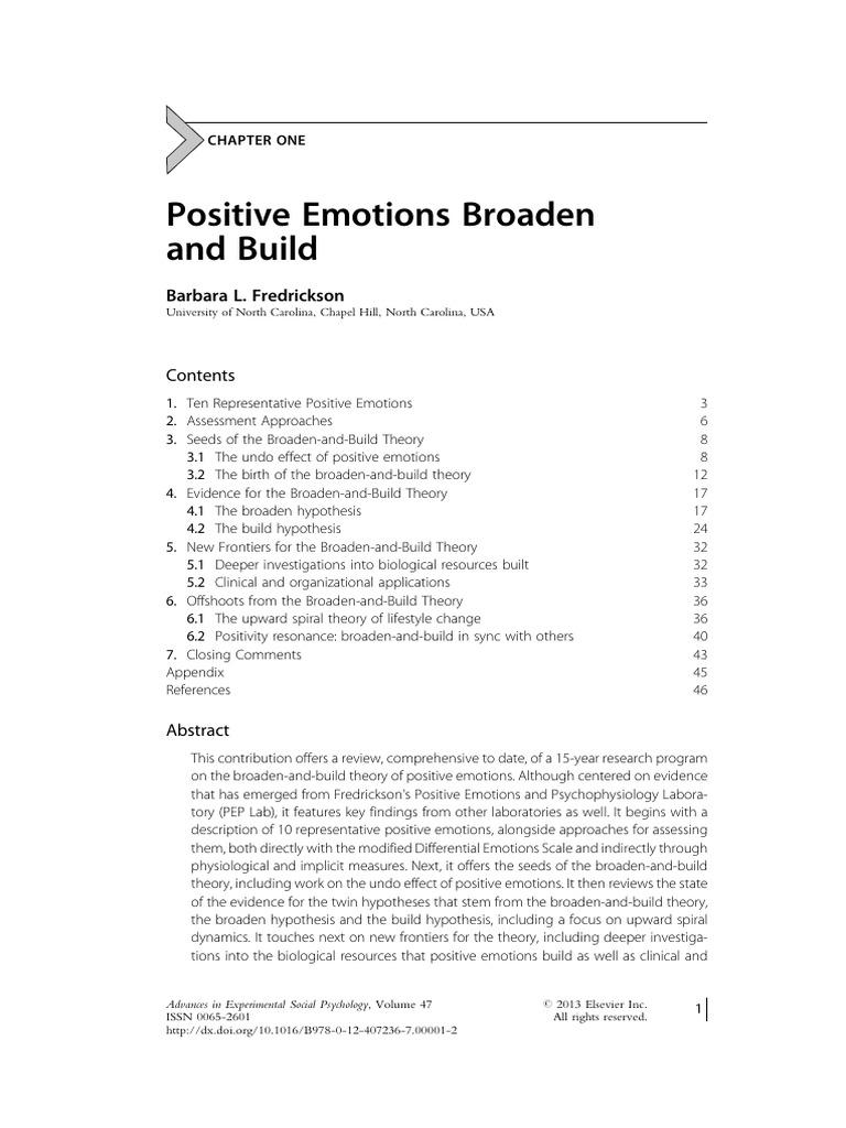 Broaden-and-Build Theory Overview | PDF | Emotions | Psychology