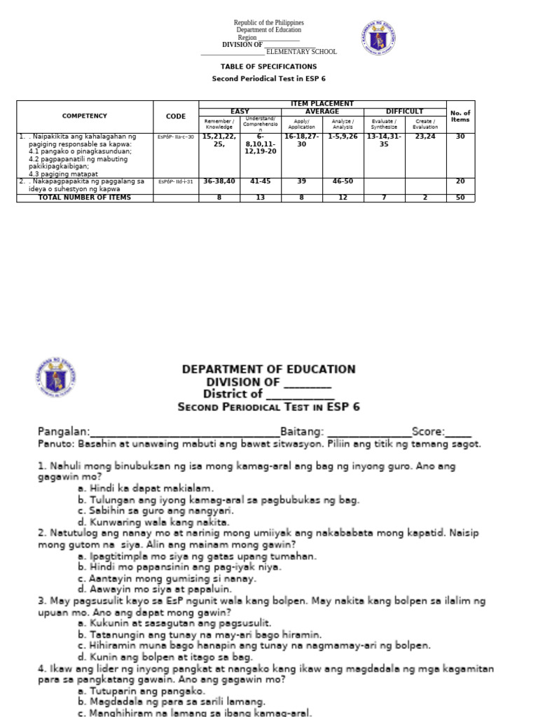 PT_ESP-6_Q2 | PDF
