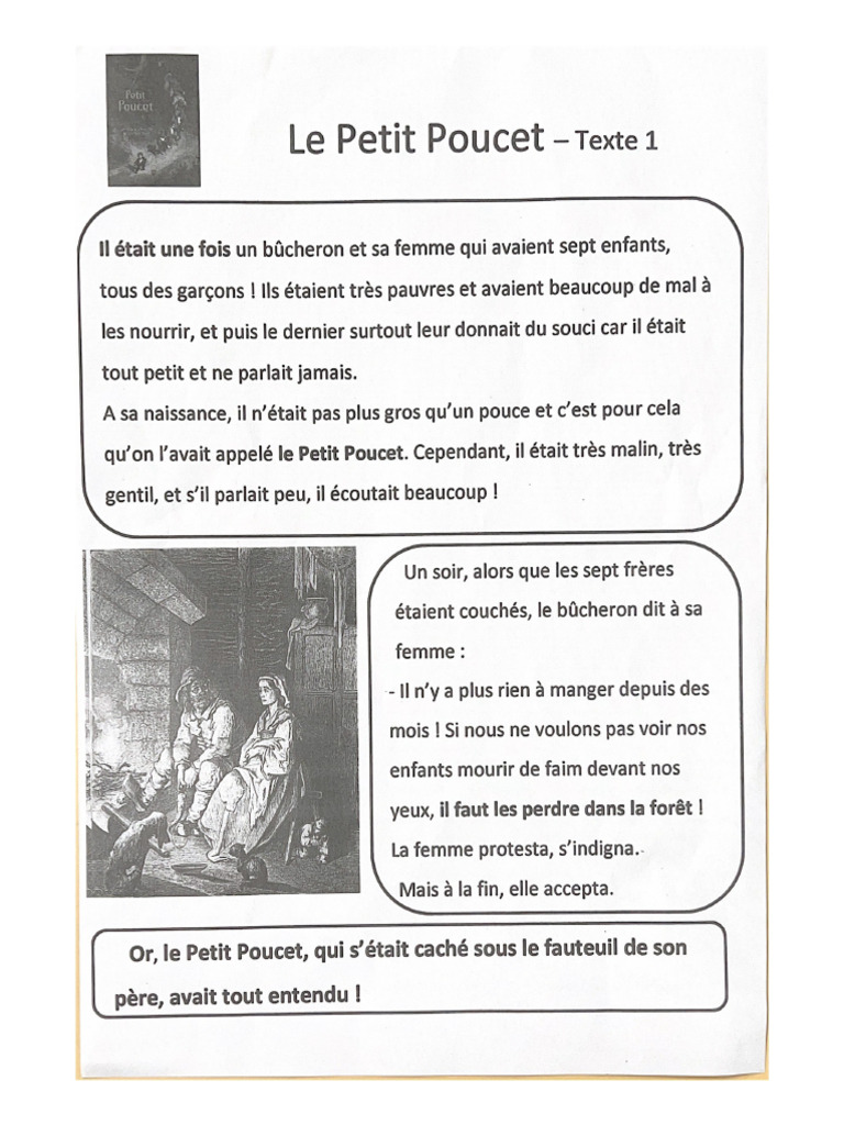 Le Petit Poucet - Texte 1 | PDF