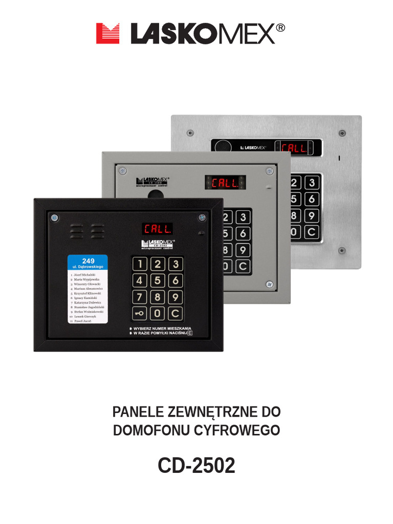 Instrukcja Obslugi Paneli Laskomex Do Systemu CD 2502 | PDF