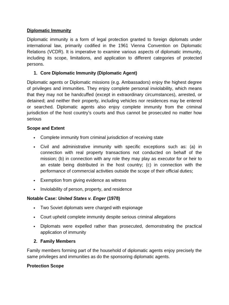 Diplomatic and Consular Immunities | PDF | Consul (Representative ...