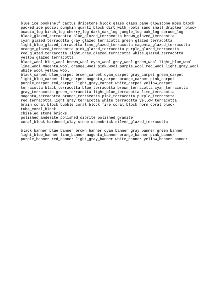 Villager Block List | PDF