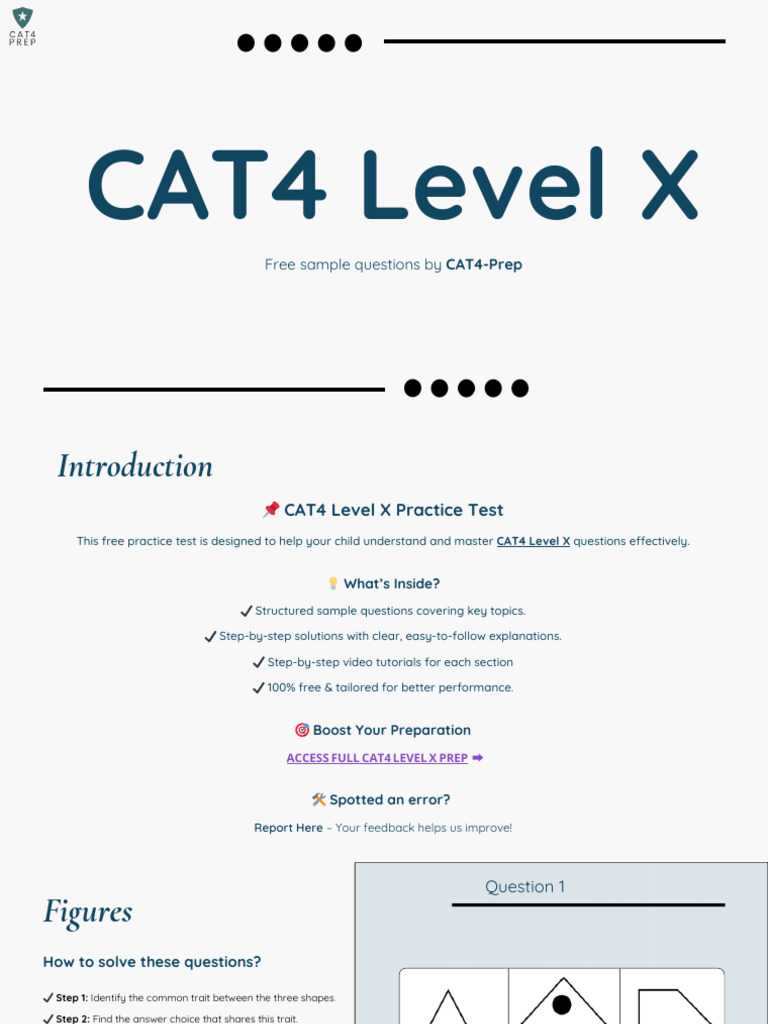 CAT4 Level X Sample Test PDF | PDF | Toys