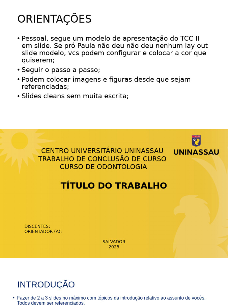 Modelo de Apresentação TCC em Slides | PDF | Narrativa